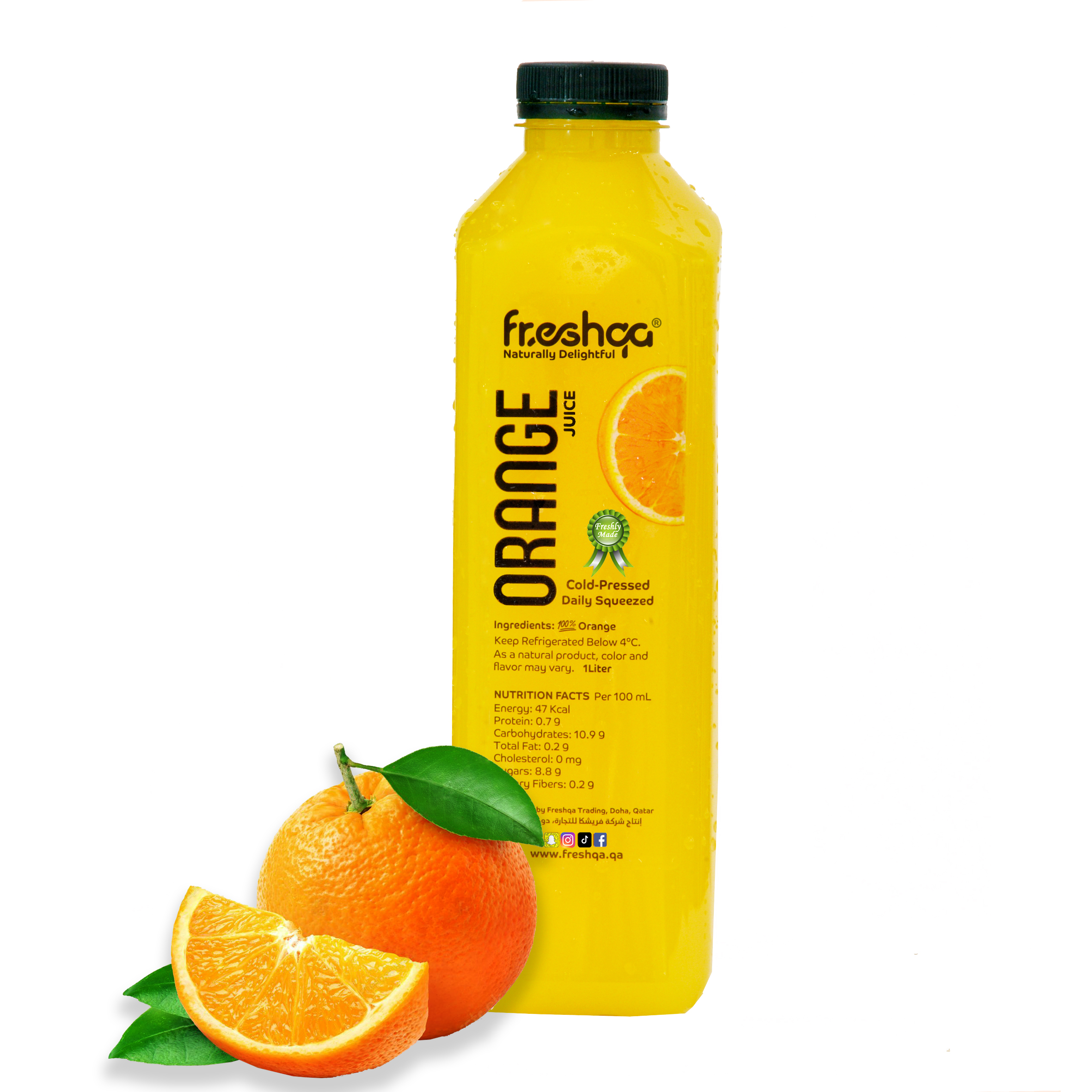 Fresh Orange Juice Cold-Pressed 1L - Freshqa